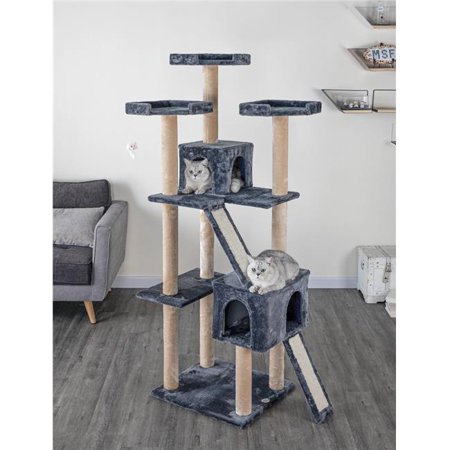 Go Pet Club F726 71 in. Kitten Cat Tree House with Sisal Scratching ...