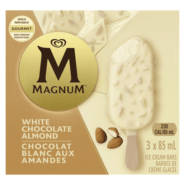Magnum Classic made from gourmet white chocolate Ice Cream Bar, 3 x 85 ...