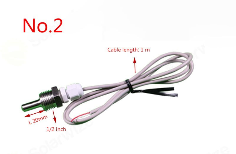 1 meters Stainless Steel temperature probe sensor Thermowell 1/2 inch ...