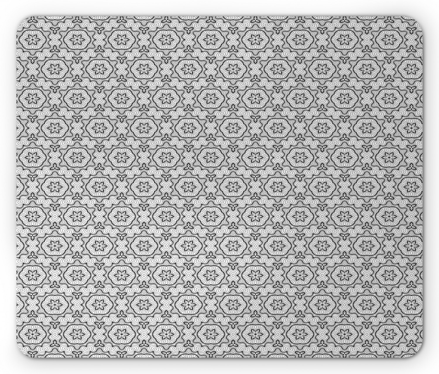 Black and White Mouse Pad, Abstract and Mandala Style Floral ...