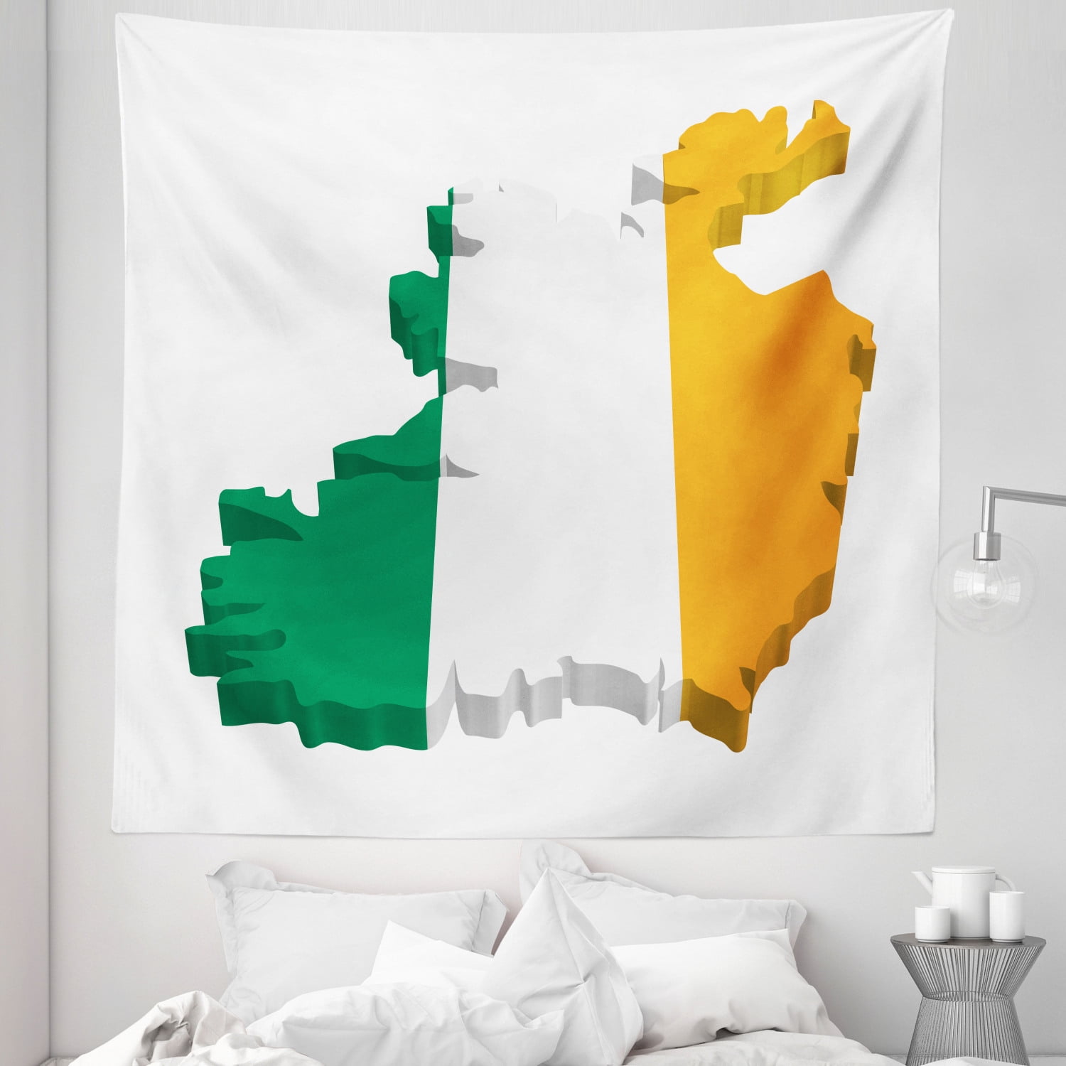 Ireland Map Tapestry, Computer Graphical Country Mapping Logo Shape ...