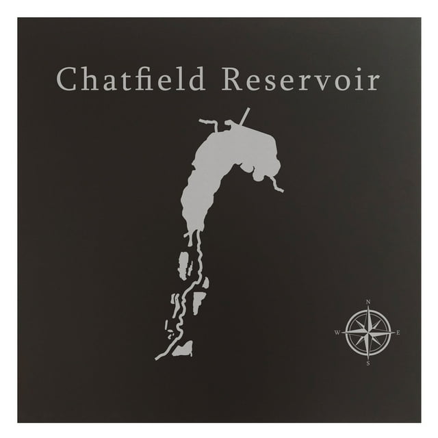 Chatfield Reservoir Map 24x24" Black Metal Wall Art Office Decor Gift ...