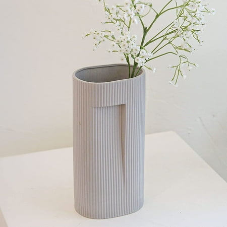 CPDD Gray Ceramic Vase. Nordic Minimalist Ceramic Vase for Flowers ...