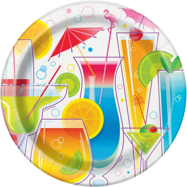 9" Summer Cocktail Party Plates, 8ct - Walmart.com