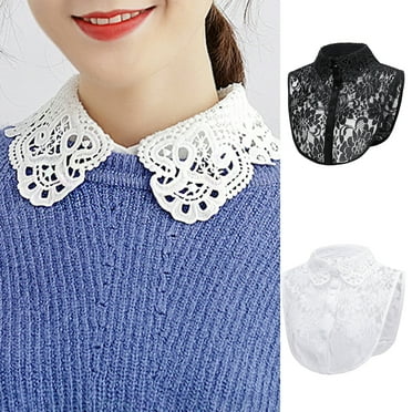 Renaissance Tulle Ruffled Fake Collar Layered Black White Mesh Clown ...