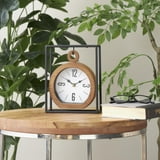 DecMode Brown Metal Clock - Industrial Style Mantel Clock - Walmart.com