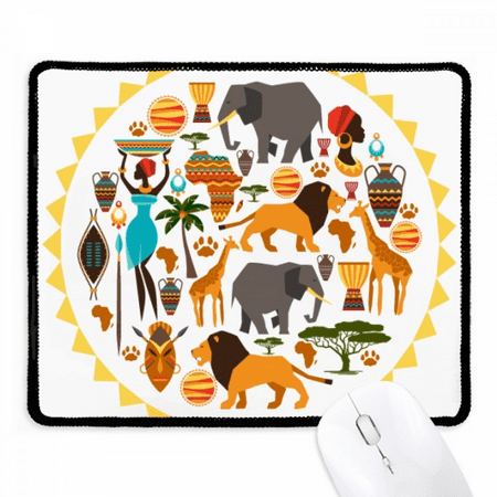 Africa Animals life African Mousepad Stitched Edge Mat Rubber Gang Pad ...