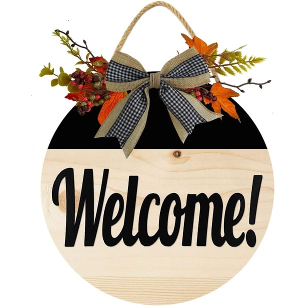 Eveokoki 12" Welcome Sign,Rustic Wooden Door Sign,Farmhouse Wall Decor ...