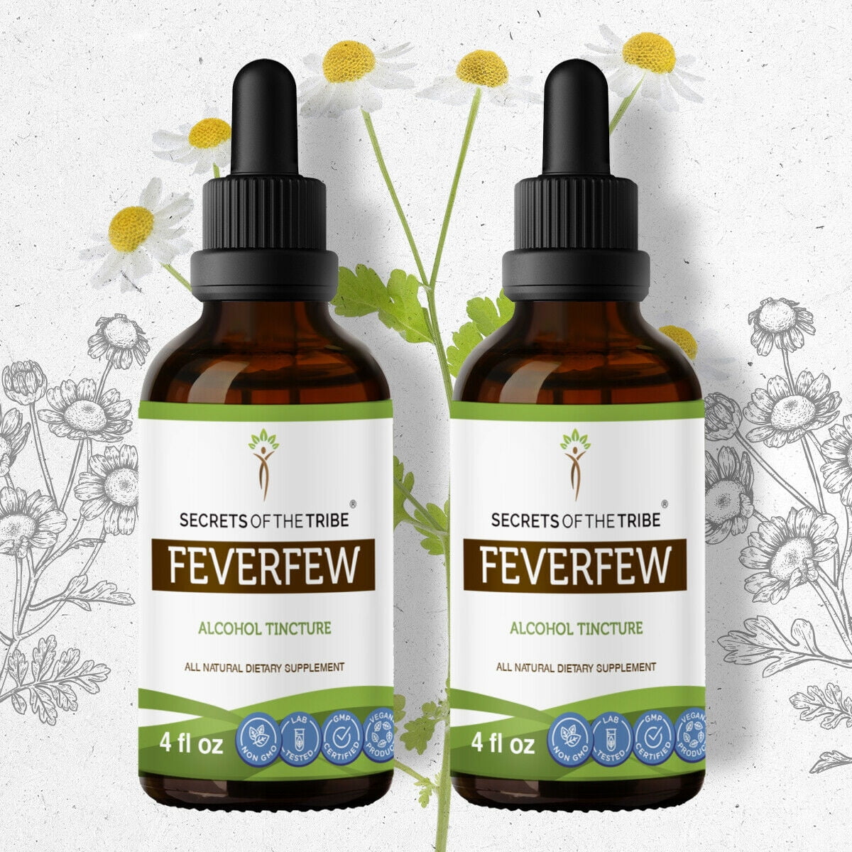 Feverfew Tincture Alcohol Extract, Organic Feverfew (Tanacetum ...