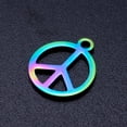 5pcs Ion Plating(IP) 304 Stainless Steel Charms Peace Sign Rainbow ...