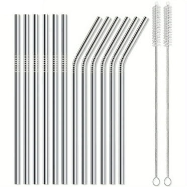 "ReaNea 18-Piece Long Rainbow Stainless Steel Straw Set, 8.5"" Reusable ...
