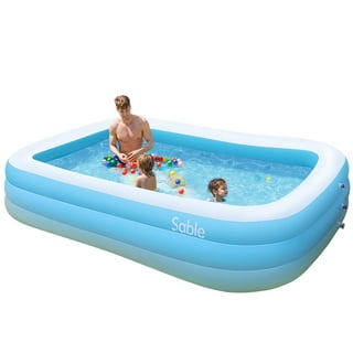 Square Inflatable Deluxe Comfort Family Pool, Blue, Ages 6 and Up ...