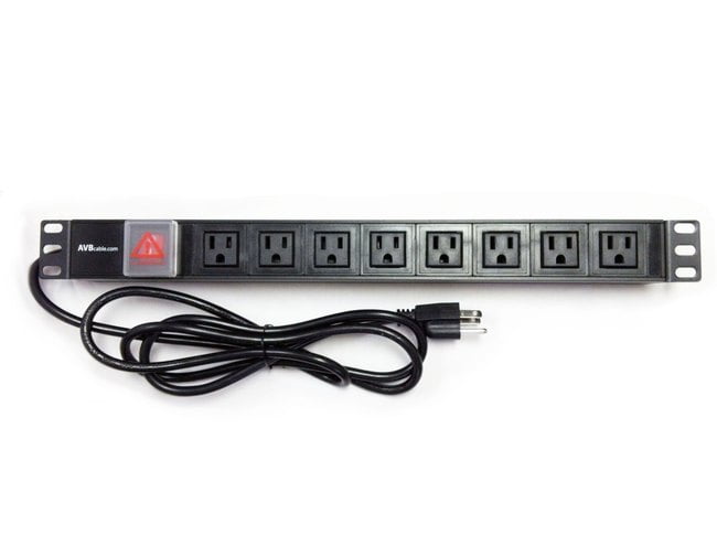 AVBcable PC-RM-8B 8 Outlet Rack Mount Power Strip (Surge Suppression) 2 ...