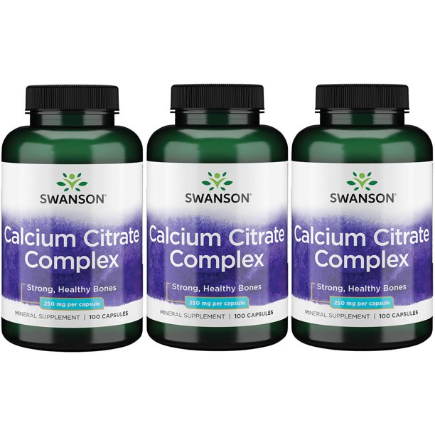 Swanson Calcium Citrate Complex 250 mg 100 Caps 3 Pack - Walmart.com
