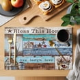 Bless This Home Cotton Linen Placemats Set of 12, Farmhouse American ...