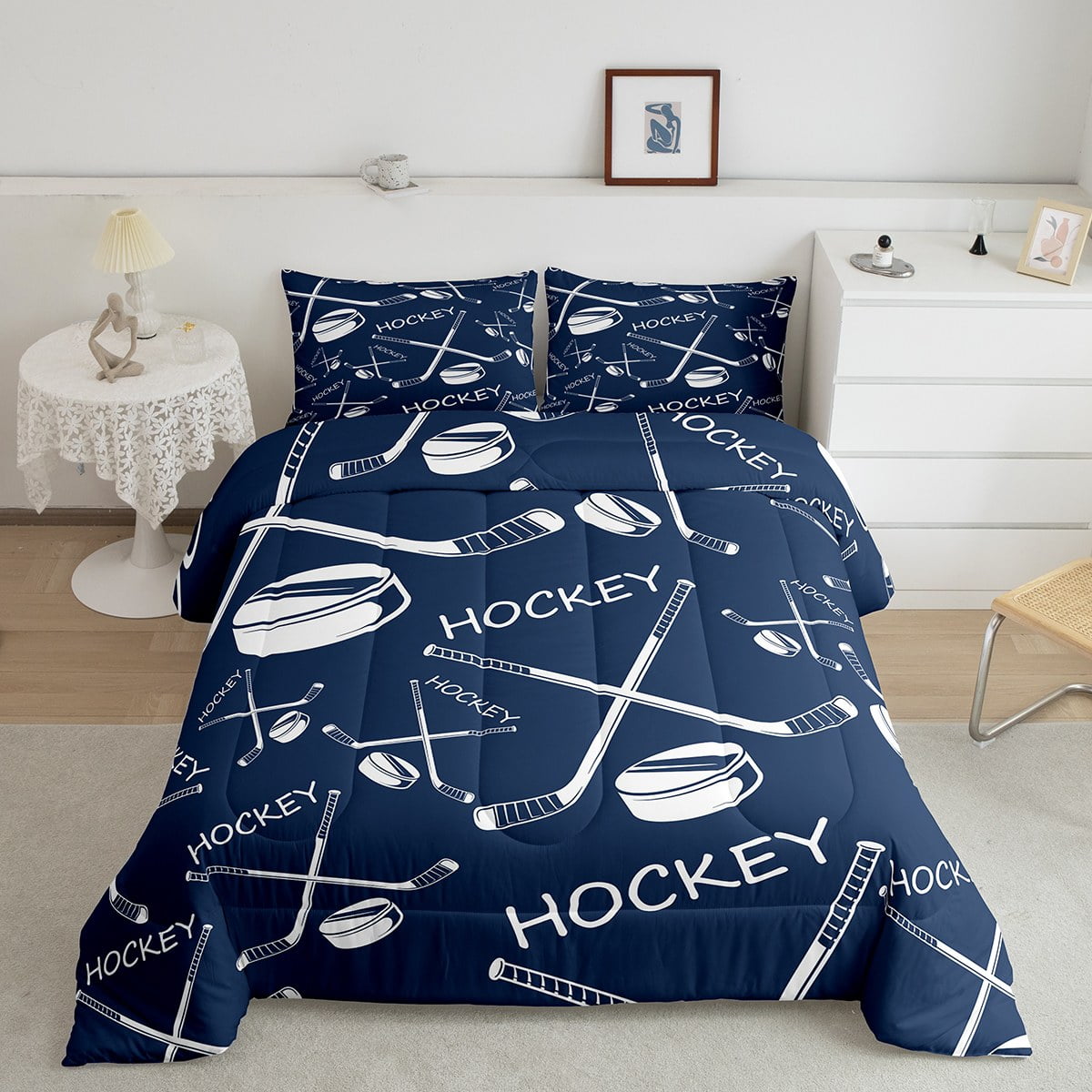 Click here for Erosebridal Teens Ice Hockey Bedding Sets Full Wit... prices