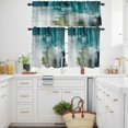 Abstract Art Kitchen Curtains Valances 3 Piece Set, Turquoise White ...