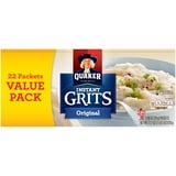 Quaker Instant Grits Value Pack, Original Flavor, Ready in Minutes, 22 ...