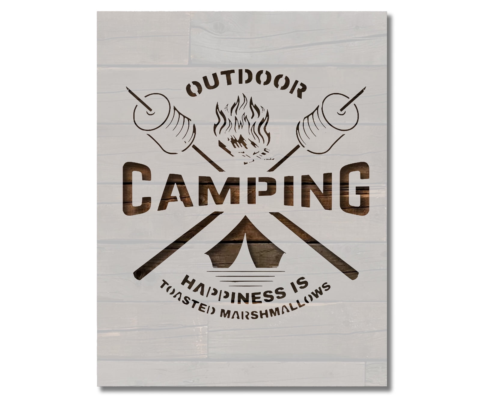 Outdoors Camping Toasted Marshmallows Stencil Template Reusable 8.5 x ...