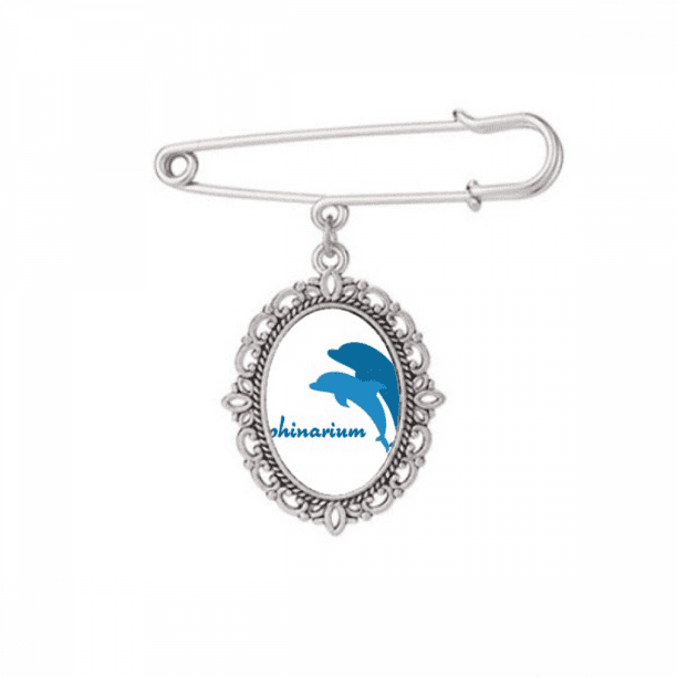 Blue Ocean Friendly Dolphin Pattern Brooch Pin Dress Shirt Shawl Clips ...