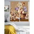 Easter Eggs Sheer Curtains 2 Panels Set Spring Rabbits Basket Eggs ...