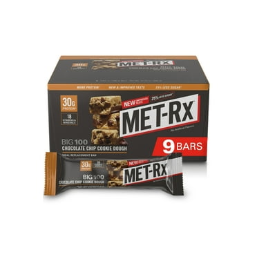 MET-Rx Big 100 Protein Bar, Peanut Butter Pretzel, 30g Protein, 9 Ct ...
