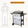 4-Burner Propane Gas BBQ Grill with 2 Foldable Side Tables, 34,200 BTU ...