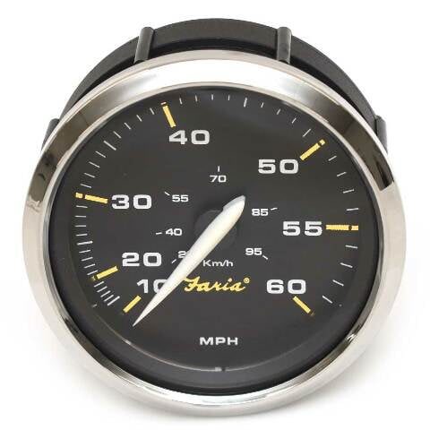 Faria Boat Speedometer Gauge SEK632A | Kronos Black 60 MPH - Walmart.com