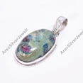 Natural Ruby Fuchsite Gemstone 925 Sterling Silver Pendant for Men and ...
