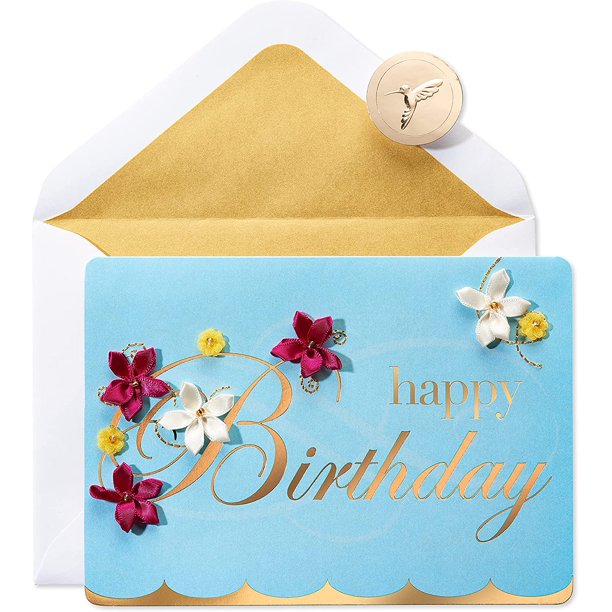 Papyrus Birthday Card (Embroidered Flower) - Walmart.com