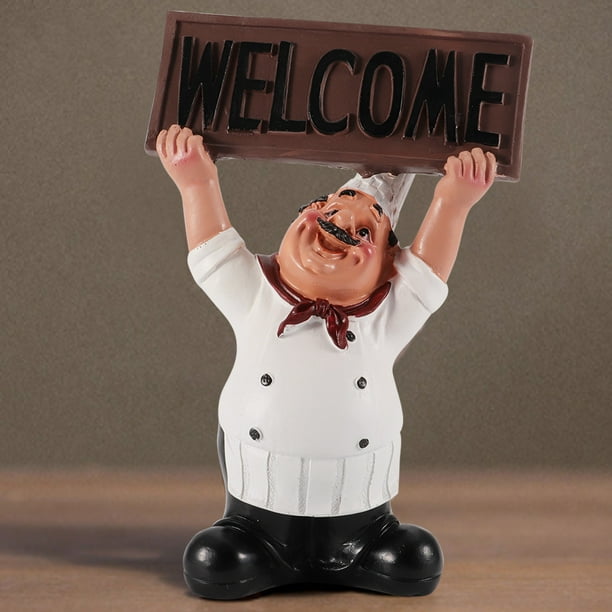Resin Chef Figures Ornament Statue Model Crafts Decor Bar Coffee Shop ...
