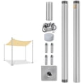 10 Ft String Light Pole Outdoor Metal Pole Aluminum with Side Hooks ...
