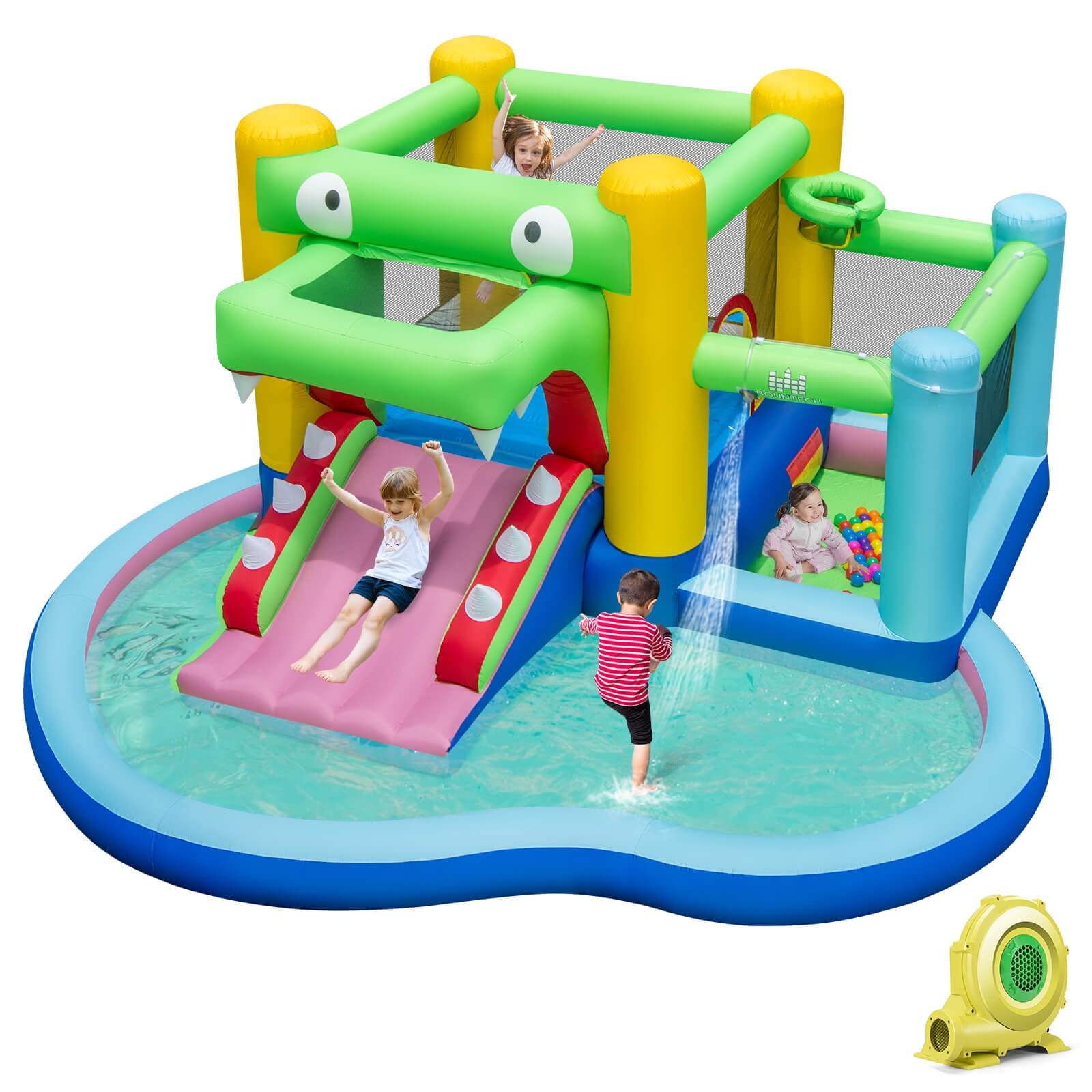 Click here for Costway 5-In-1 Inflatable Bounce House With Slide... prices
