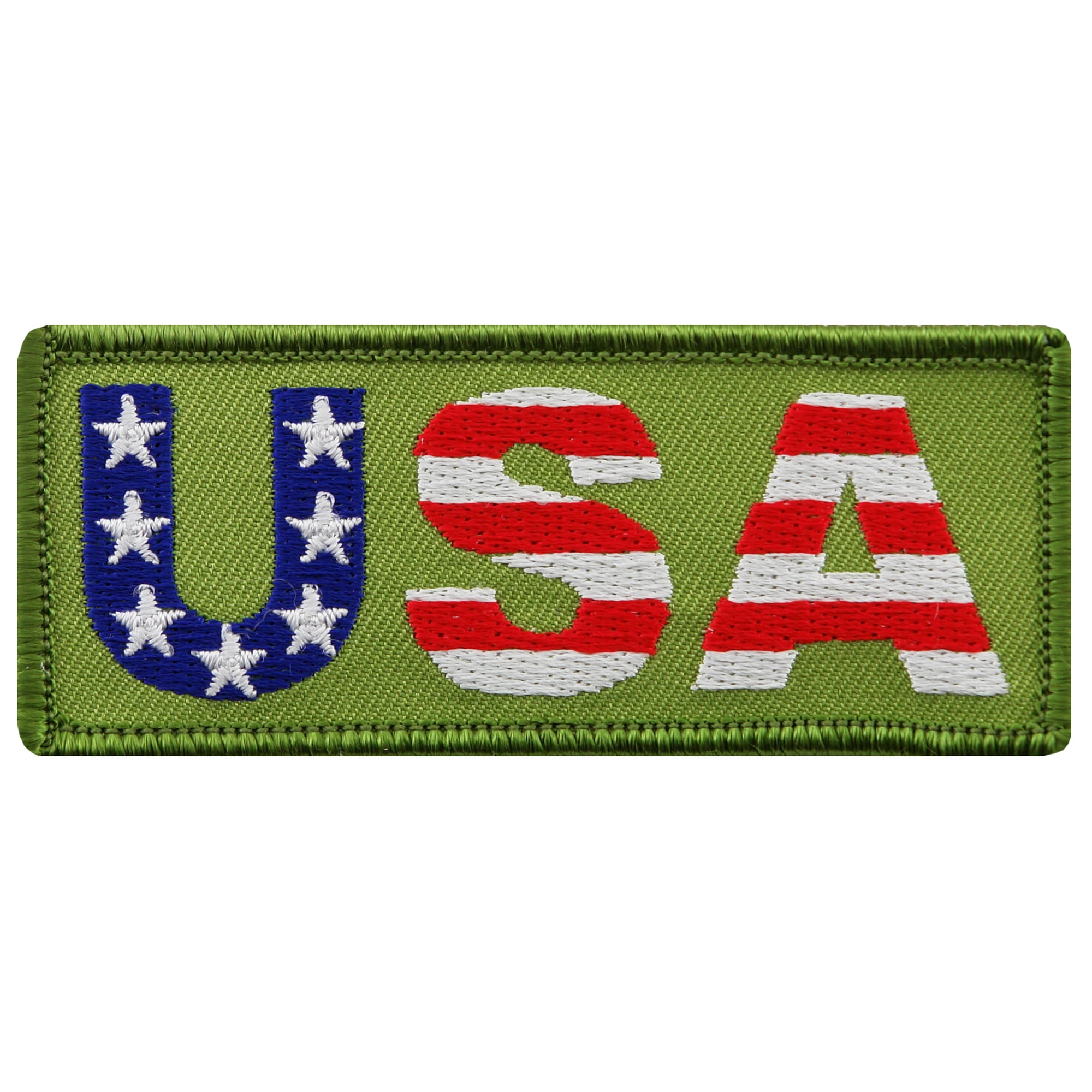 USA Patriotic Camo Green Embroidered Iron-on Patch - Walmart.com