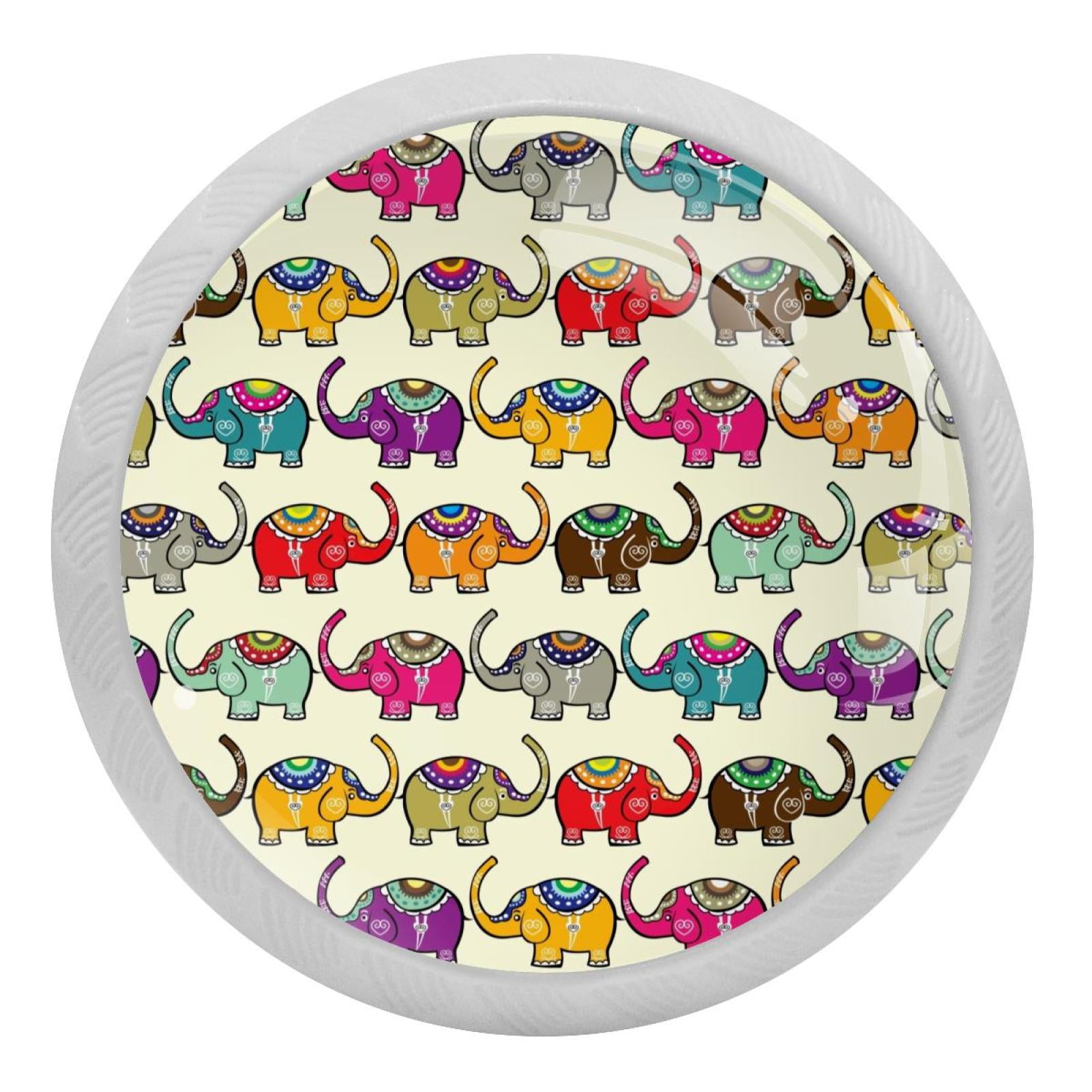 4PCS Round Elephant Cabinet Fluorescence Knob Glowing in the Dark ...
