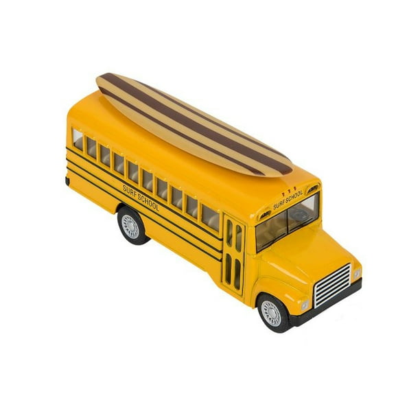 KINSMART KINSFUN DISPLAY SURF SCHOOL BUS 5" DIECAST CAR 1 TIEM ONLY NO ...
