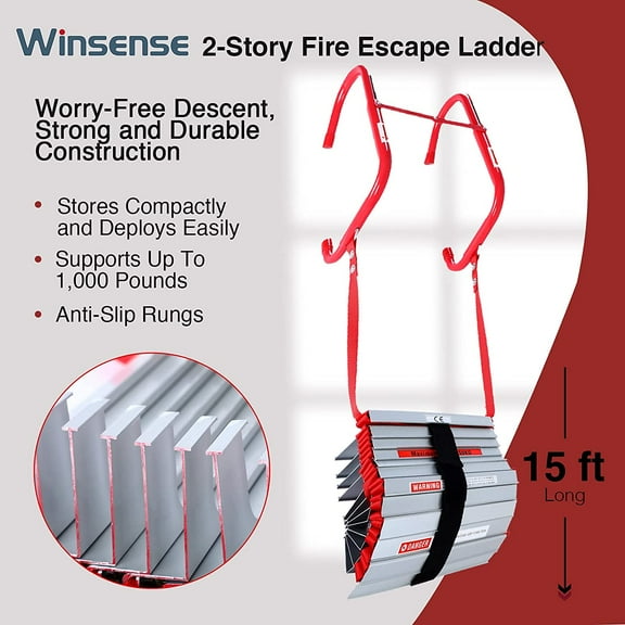 Free Shipping! Emergency Fire Escape Ladder 3 Story | 25 ft Adult ...