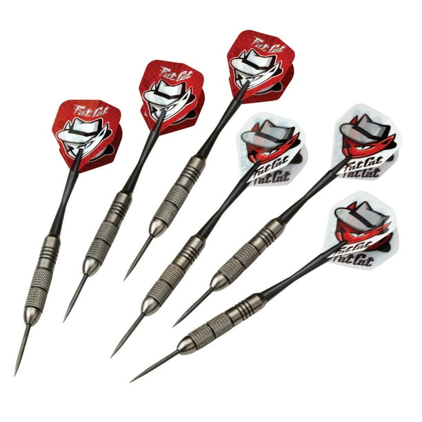 Fat Cat Twin Pack Steel Tip Dart Set, 6 Darts, 19 Grams - Walmart.com ...