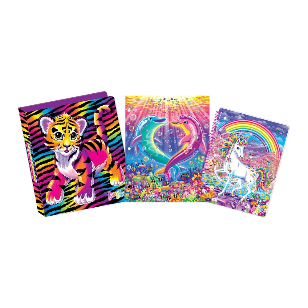 Lisa Frank Stationary Bundle, 3-Ring, 1" Binder, Spiral Notebook ...