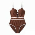 Bathing Suit for Women Sling Openwork Color Matching Dew Adjustable ...