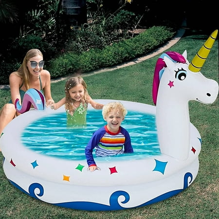 Unicorn Kiddie Pool, Inflatable Pools for Toddler Baby Kids Garden ...