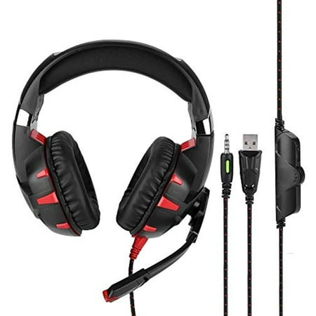 REDTAXON Computer Gaming Headset 3.5mm Stereo USB LED Headphones Bass ...