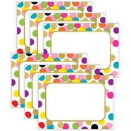 Teacher Created Resources Black Polka Dots 2 Name Tags/Labels, 36 Per ...