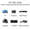 6FT Audio Video Composite Cable, 3- Male to 3- Male AV Cable Compatible ...