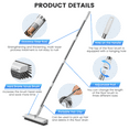 2 in 1 Heavy Duty Floor Scrub Brush with Long Handle for Kitchen ...