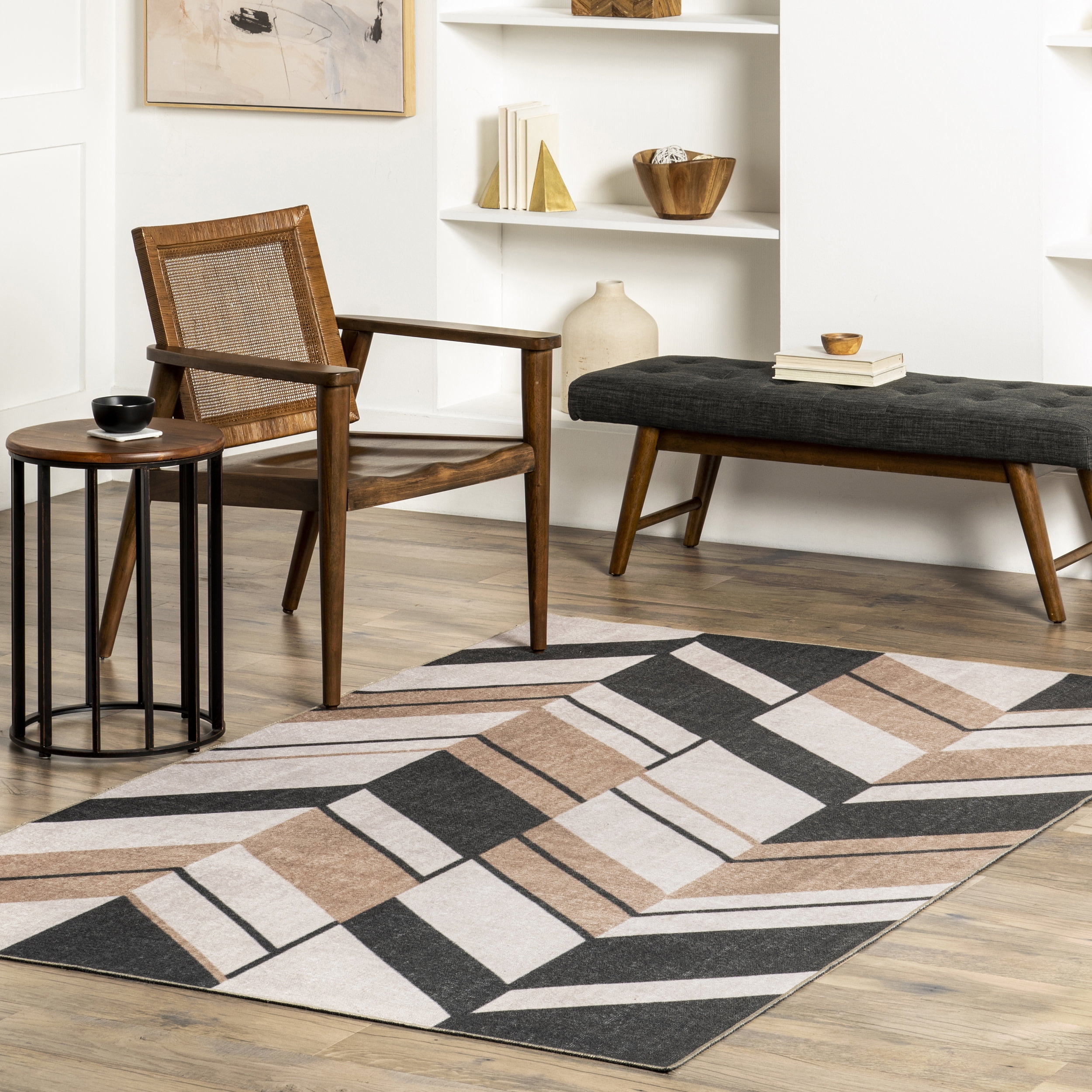 nuLOOM Rita Chevron Machine Washable Area Rug, 5' x 8', Beige - Walmart.com