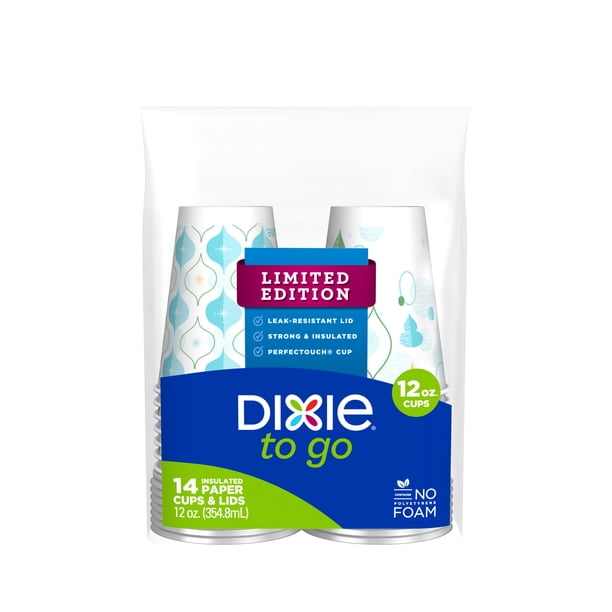 Dixie To-Go Hot Cups w/lids 12 oz 14ct - Walmart.com - Walmart.com
