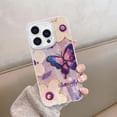 Designed for iPhone Case, 3D Rhinestone Painting Flower Butterfly Soft ...