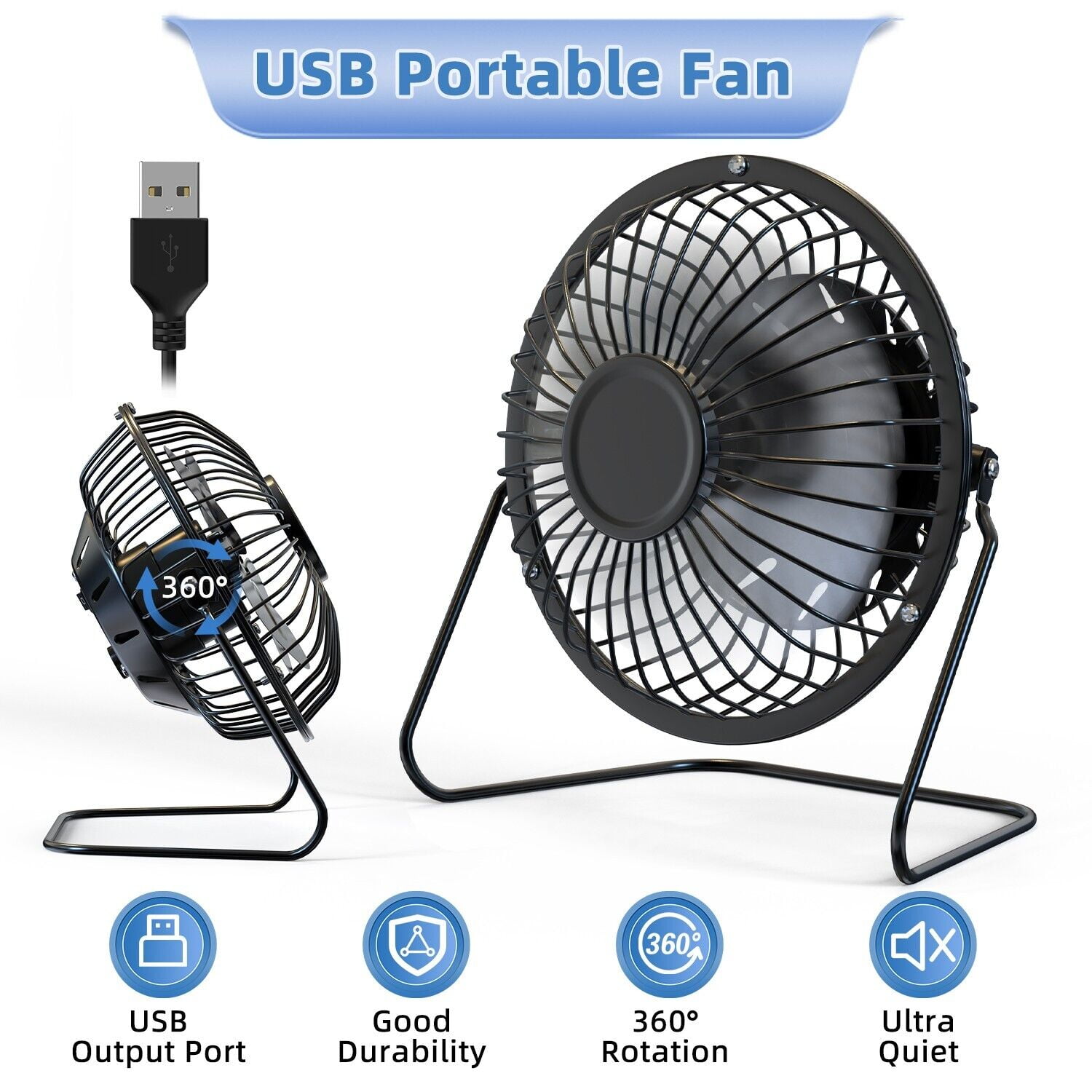 Htwon USB Plug Powered Fan Portable Mini Ventilator Greenhouse Pet Dog ...