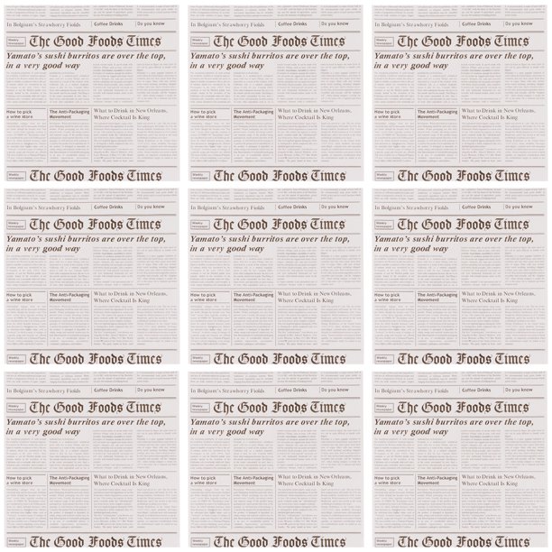 50 Pcs Simulation Newspaper Style Food Basket Liners Disposable Bread ...